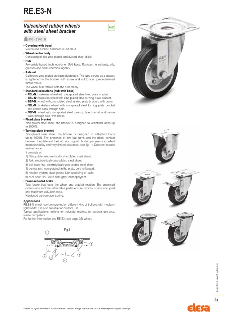 Vulcanised Rubber Wheels With Steel Sheet Bracket: Applications | PDF ...