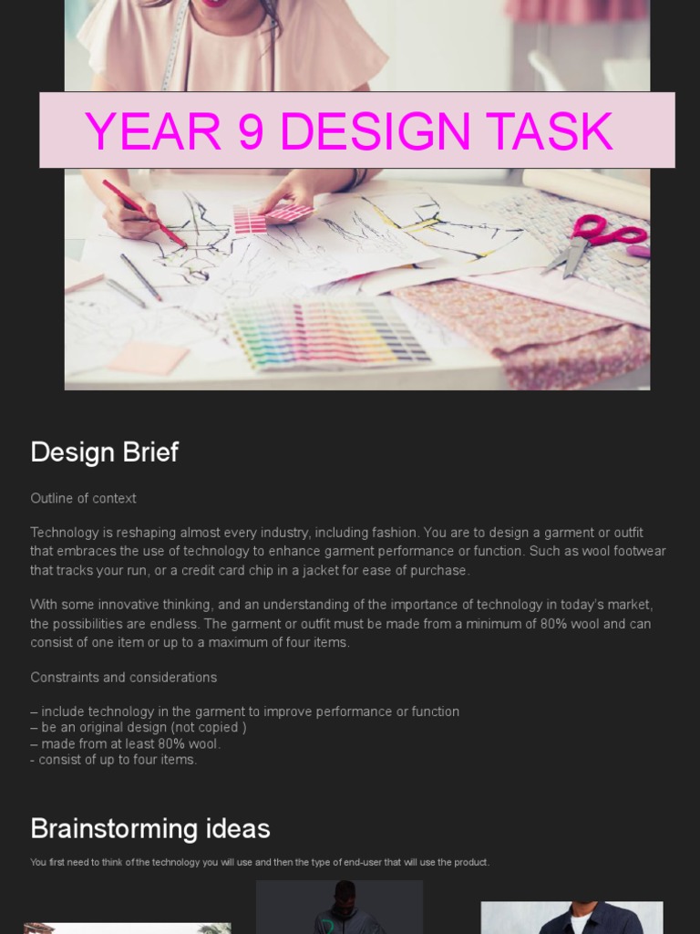 Year 9 Design Task | Download Free PDF | Wool | Clothing