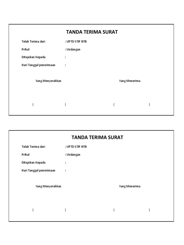 Tanda Terima Surat | PDF