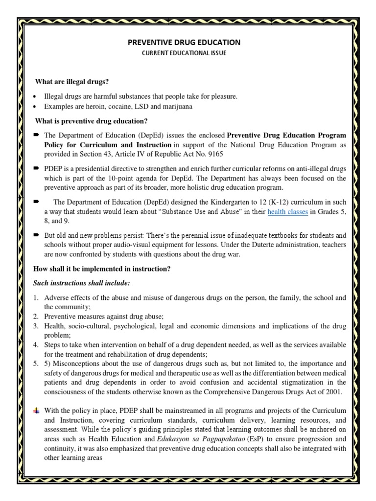 Preventive Drug Education | PDF | Substance Abuse | Psychoactive Drugs