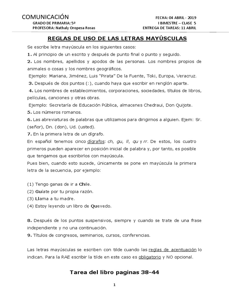 Hojas De Trabajo Para Escribir Con Mayúscula Los Títulos De Los Libros