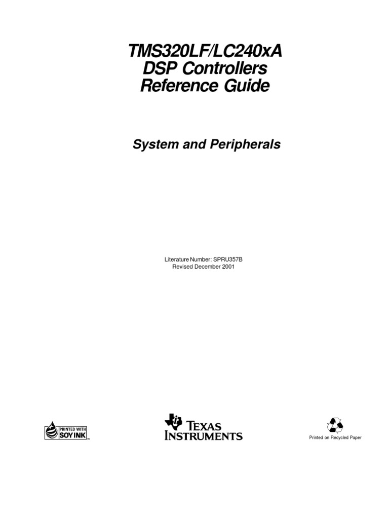 TMS320LF/LC240xA DSP Controllers Reference Guide: System and Peripherals | PDF | Digital Signal ...