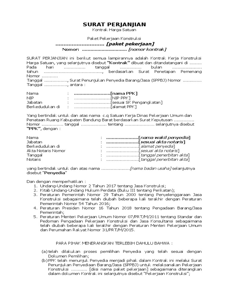 Contoh Kontrak Lelang Fisik | PDF