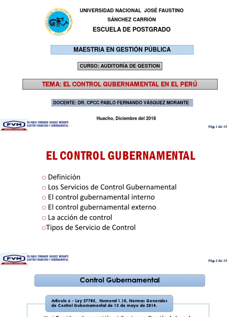 03. El Control Gubernamental en El Perú | Auditoría | Responsabilidad