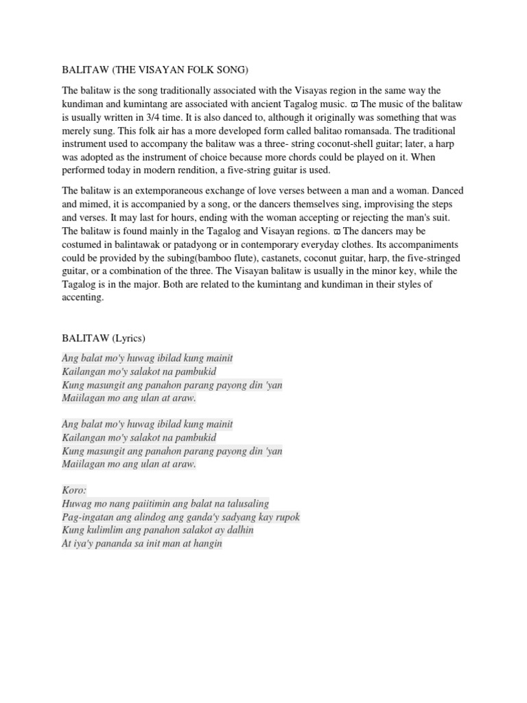 Bali Taw | PDF | Performing Arts | Entertainment (General)