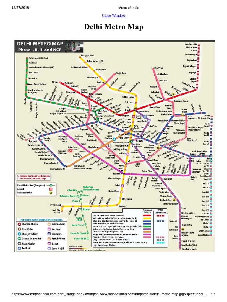 Delhi Metro Map PDF | PDF
