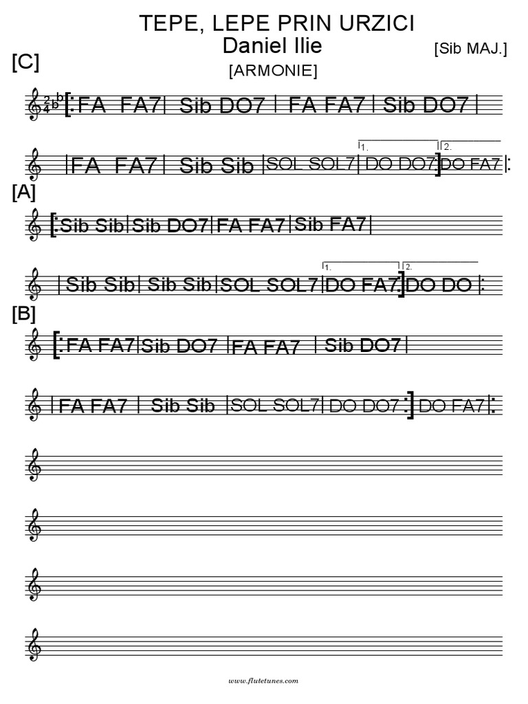 Partitura de Sib DO7 para Flauta | PDF