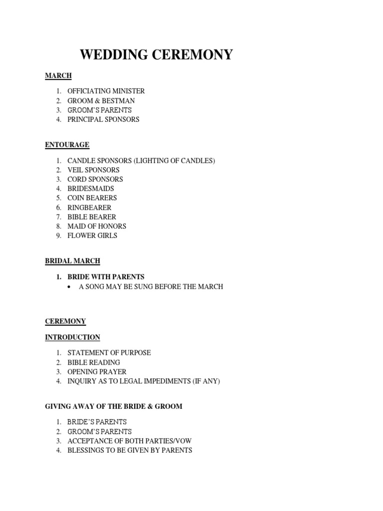 Wedding Ceremony | PDF