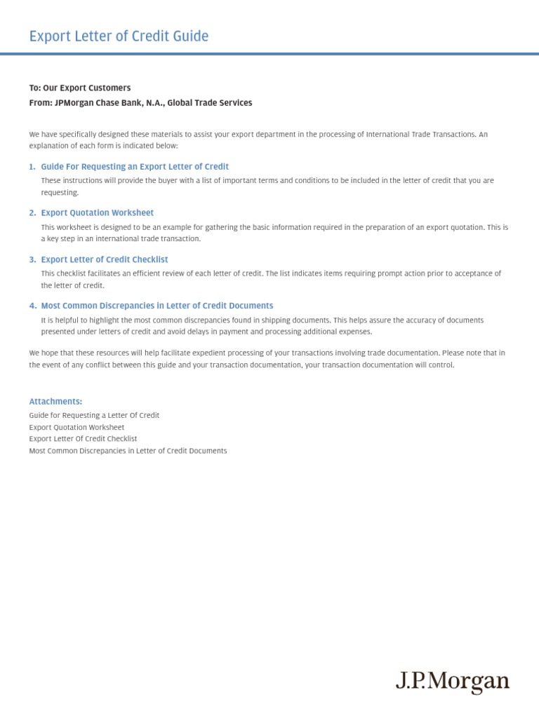 Guide to Export Letters of Credit | PDF | Letter Of Credit | Bill Of Lading