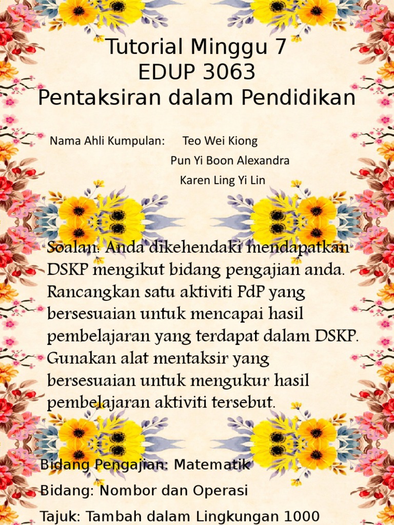 Tutorial Minggu 7 Edup 3063 | PDF