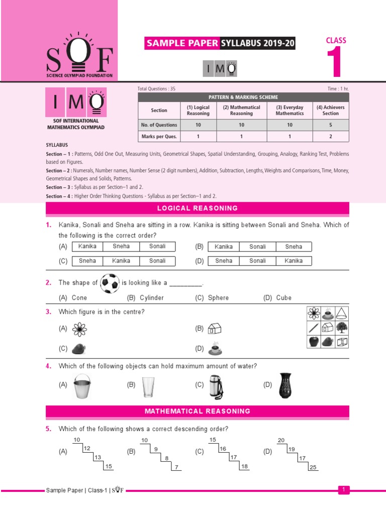 class-1 IMO sheet | Shape | Reason