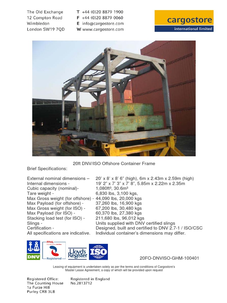 20ft Skid ISO Frame | PDF | Home & Garden | Computers