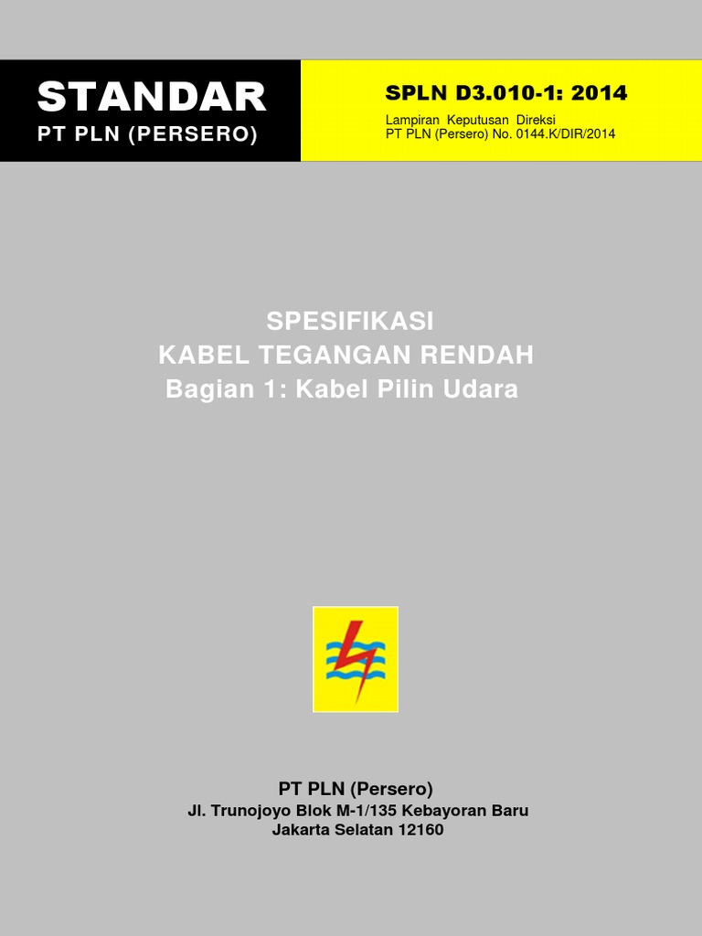 SPLN D3.010-1 2014 Kabel TR PDF | PDF
