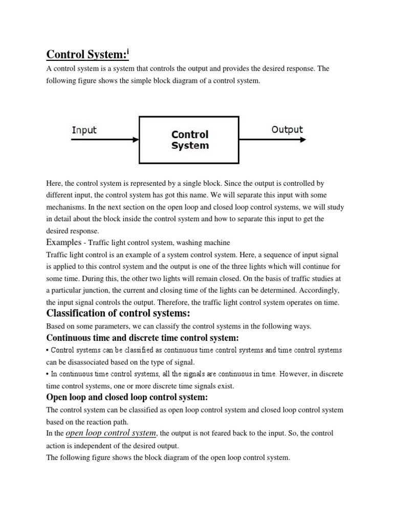 Control System:: Classification of Control Systems | Download Free PDF ...