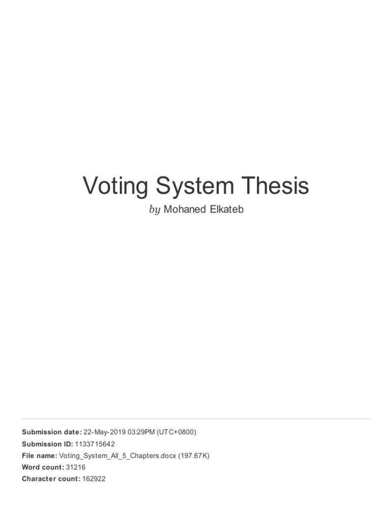 Voting System Thesis | PDF | Computing | Public Sphere