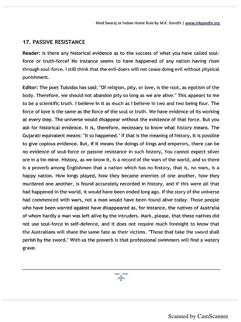 Mahatma Gandhi - Passive Resistance and Education | PDF | Ethical ...