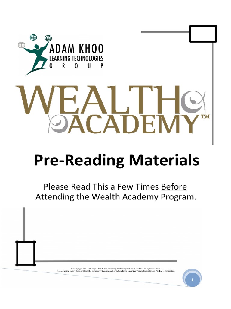 1 WA - Pre-Reading Materials 2018 | PDF | Stocks | Exchange Traded Fund