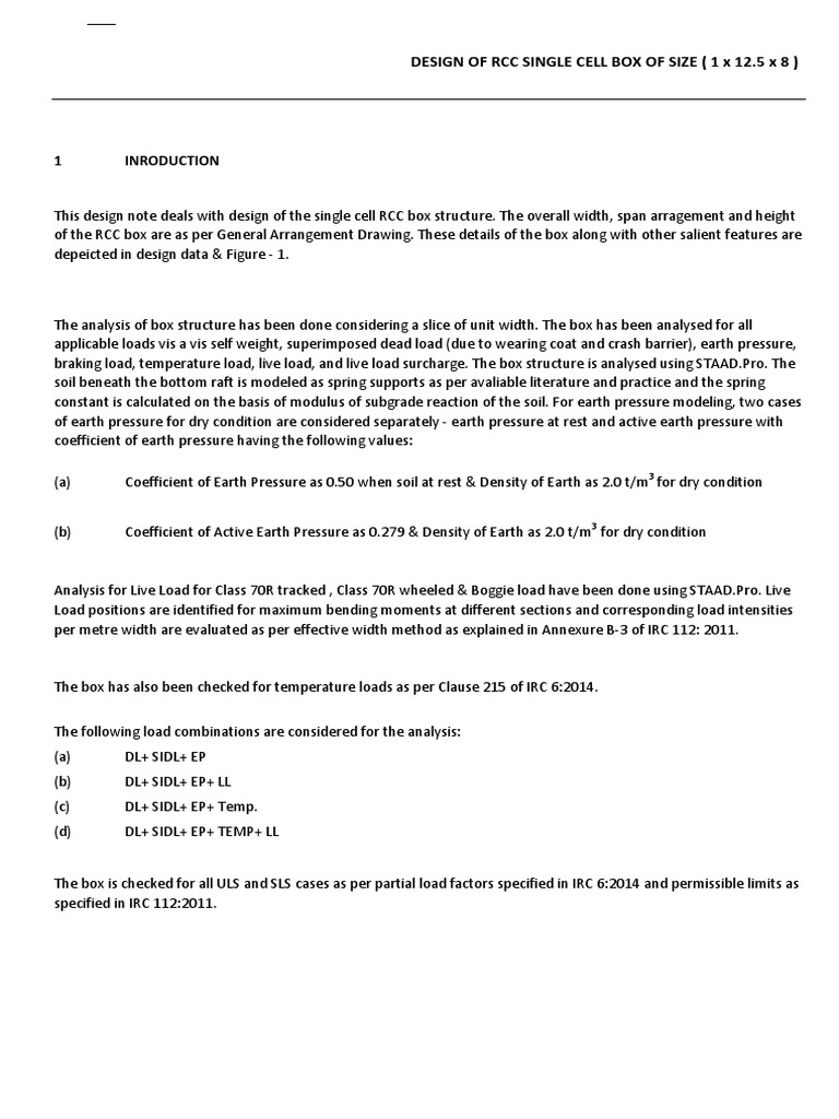 Design RCC BOX - 1 X 12.5 X 8.0 | PDF | Density | Physical Sciences