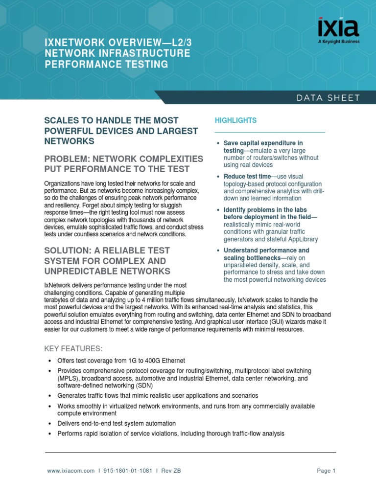 Ixia T DS IxNetwork | Download Free PDF | Multiprotocol Label Switching ...