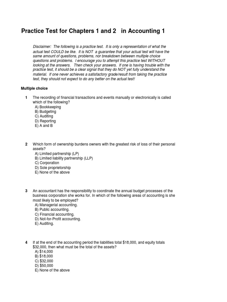 Practice Test Chap 12 PDF | PDF | Debits And Credits | Corporate Jargon