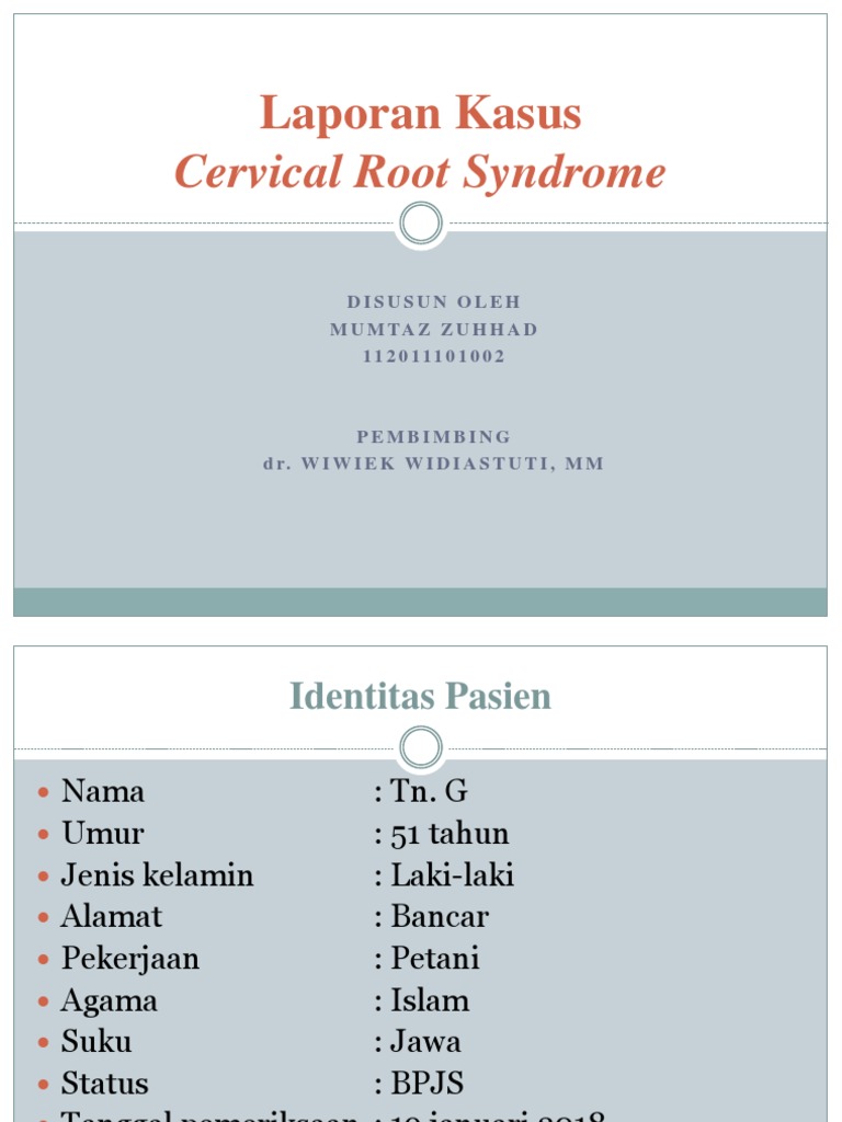 Cervical Root Syndrome | PDF