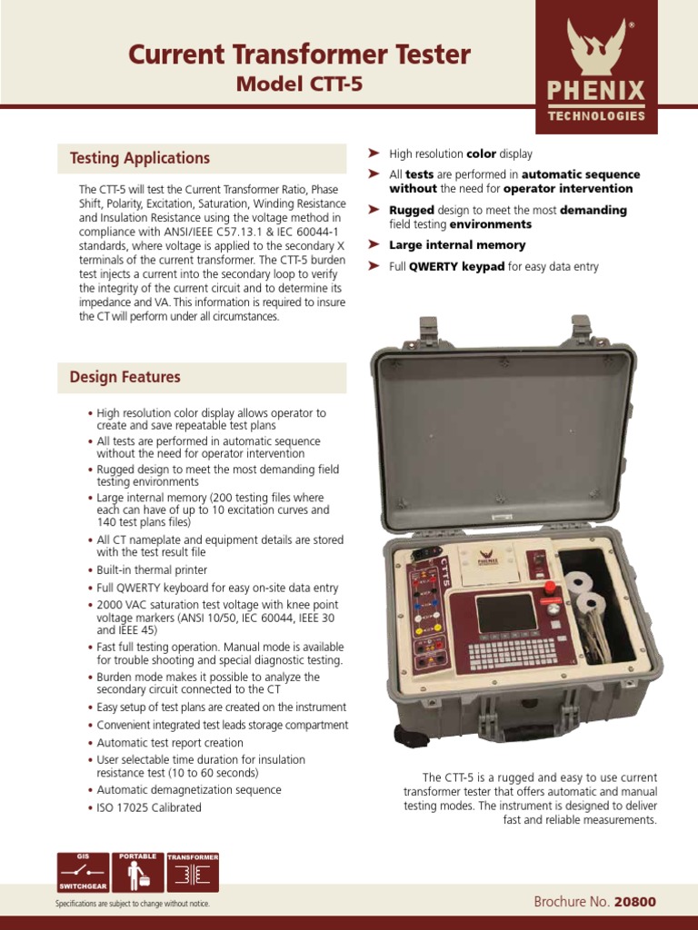 Current Transformer Tester: Phenix | PDF | Transformer | Electronics