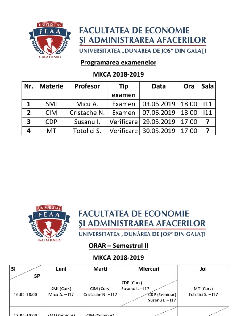 Programarea Examenelor | PDF