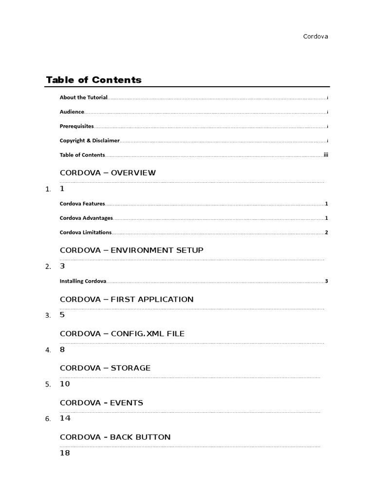 Cordova Tutorial | PDF | Mobile App | System Software