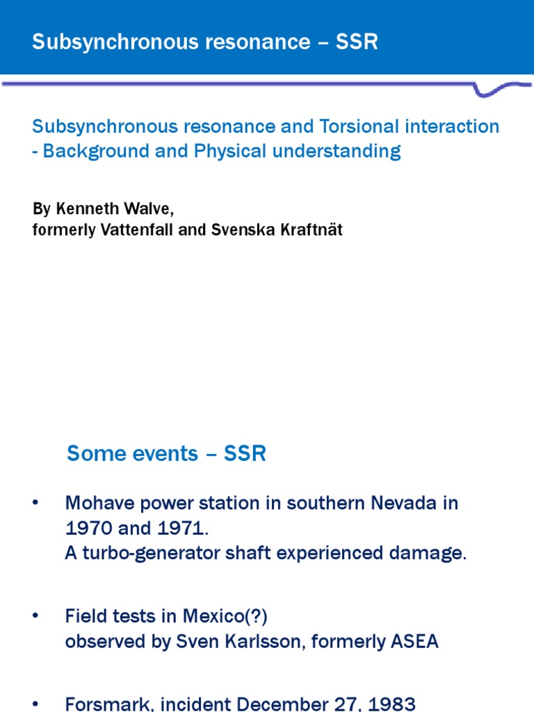 Subsynchronous Resonance - SSR PDF | PDF | Electrical Impedance ...