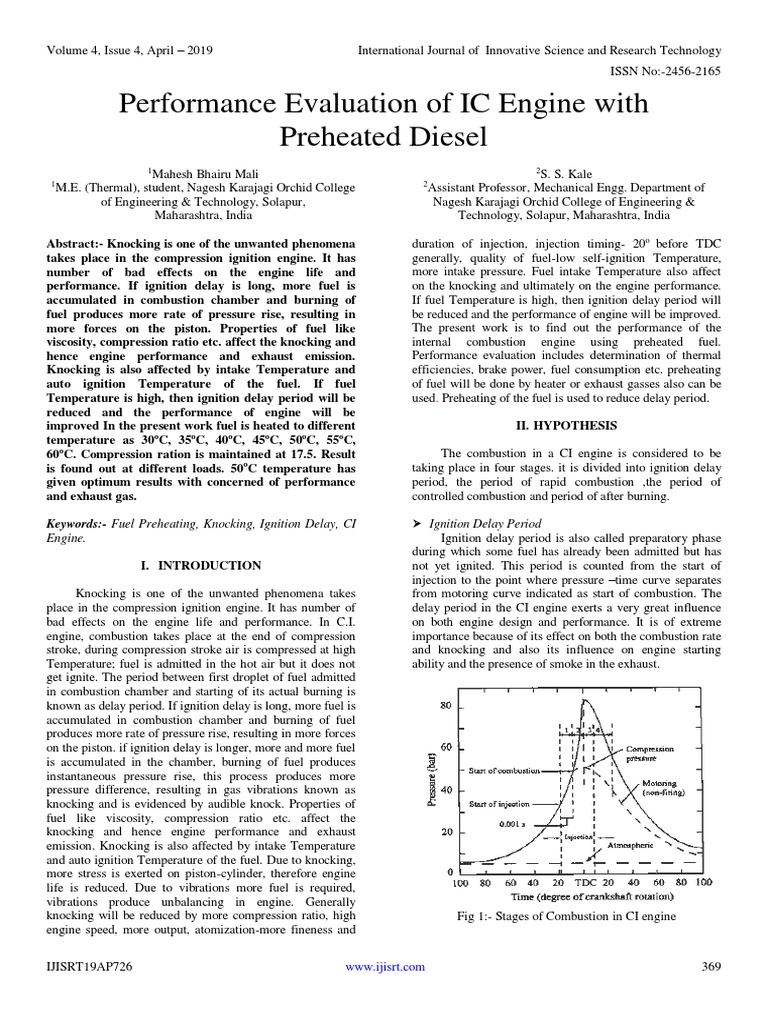 Performance of Preheated Diesel in CI Engine | PDF | Internal ...