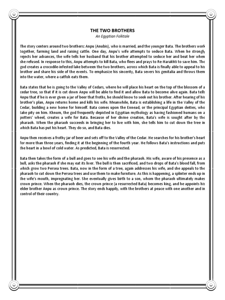 The Two Brothers: An Egyptian Folktale | PDF | Odysseus | Odyssey