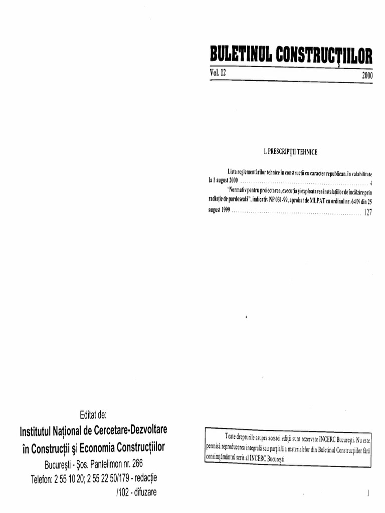 NP 031-99 - Normativ Pentru Proiectarea, Execufia Si Exploatarea ...