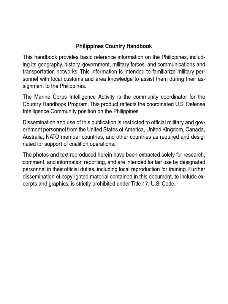CIA PhilippinesHandbook | PDF | Philippines