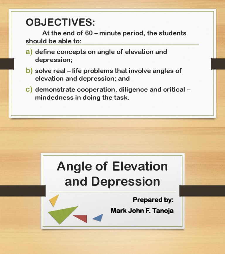 Angle of Elevation and Depression Powerpoint | PDF