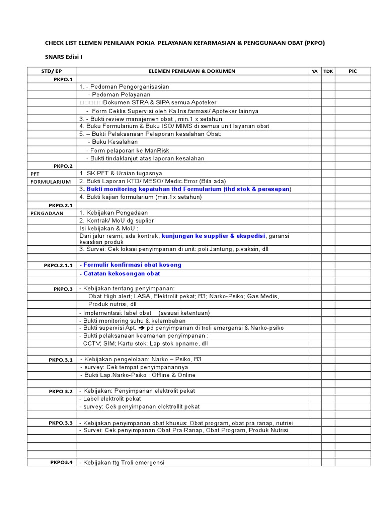 Cek List Dokumen Pkpo Ver Bams | PDF