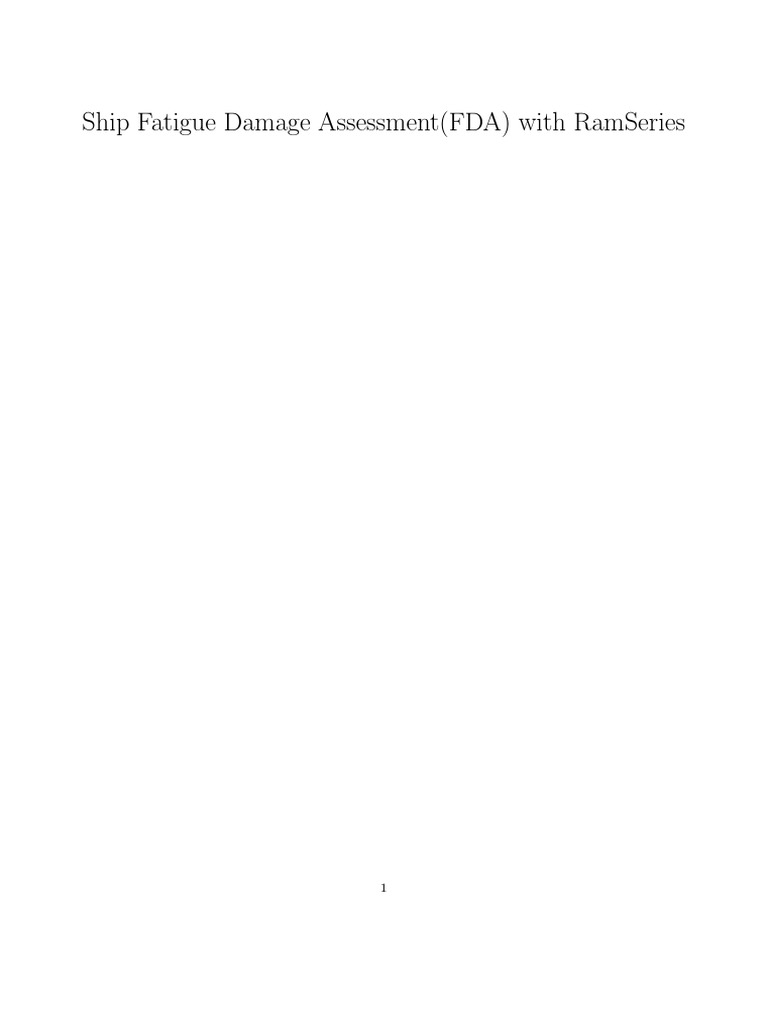 Ship Fatigue Damage Assessment (Fda) With Ramseries | PDF | Fatigue ...