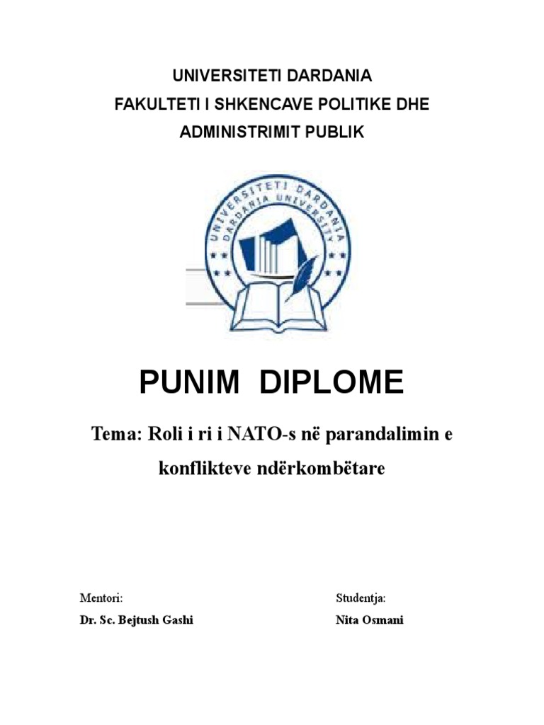 Punim Diplome Roli I Natos Ne Parandalimin e Konflikeve Nderkombetare | PDF