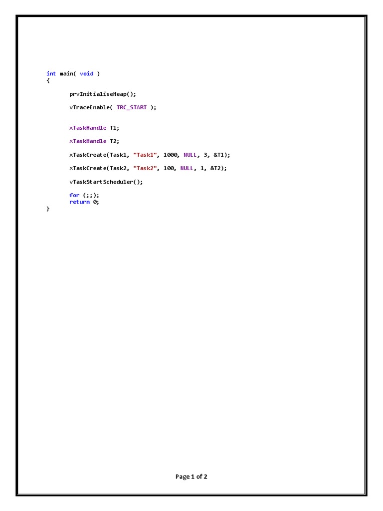 RtosDemo How To Create Task | PDF