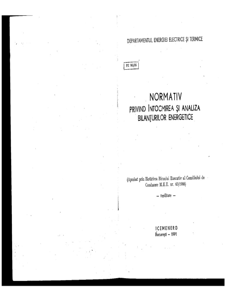PE 902-86 Normativ Privind Intocmirea Si Analiza Bilanturilor ...