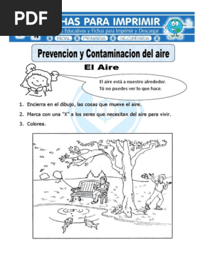 Fichas De Trabajo Sobre La Contaminacion Del Aire Para Niños