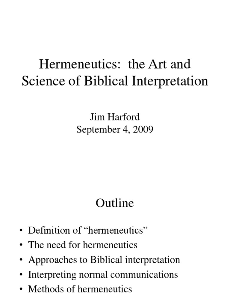Hermeneutics: Biblical Interpretation Guide | PDF | Biblical ...
