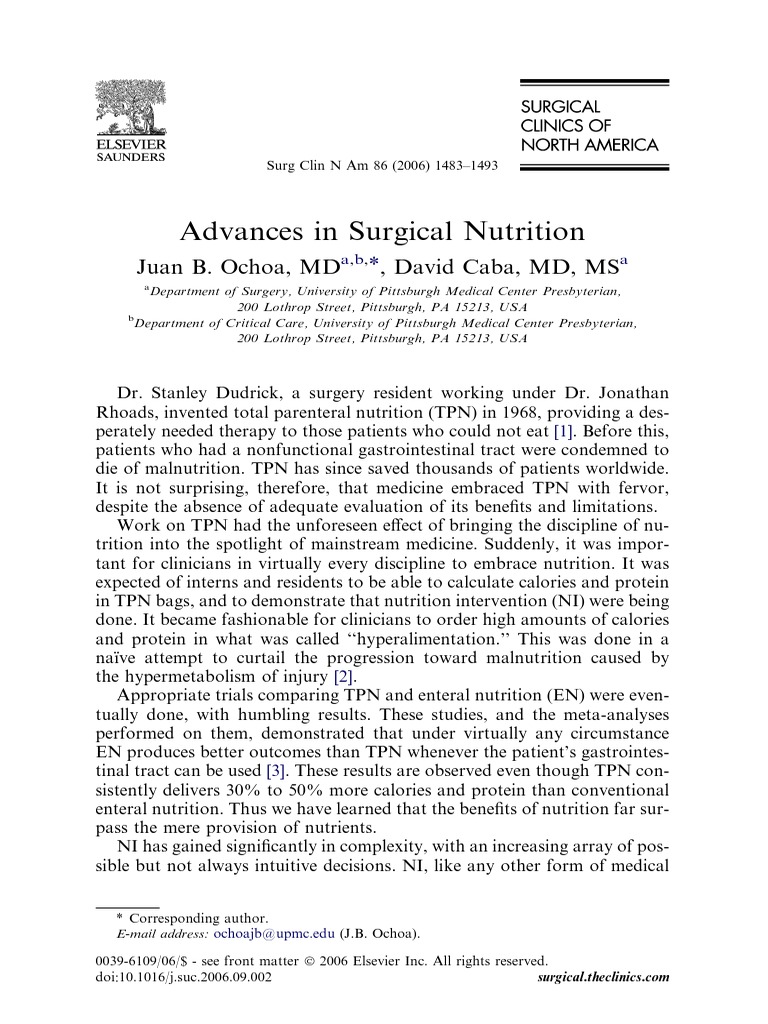 Advances in Surgical Nutrition | PDF | Intensive Care Medicine | Arginine