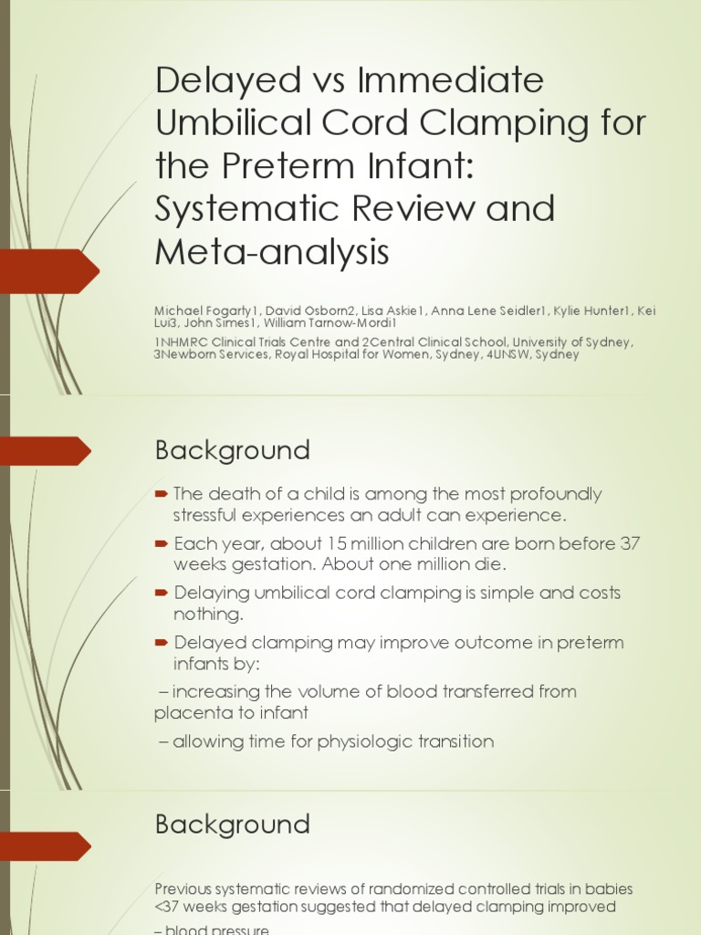 Delayed vs Immediate Umbilical Cord Clamping | Preterm Birth | Childbirth