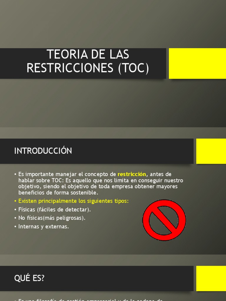 Teoría de Las Restricciones TOC 2019-1 | PDF | Economias | Business