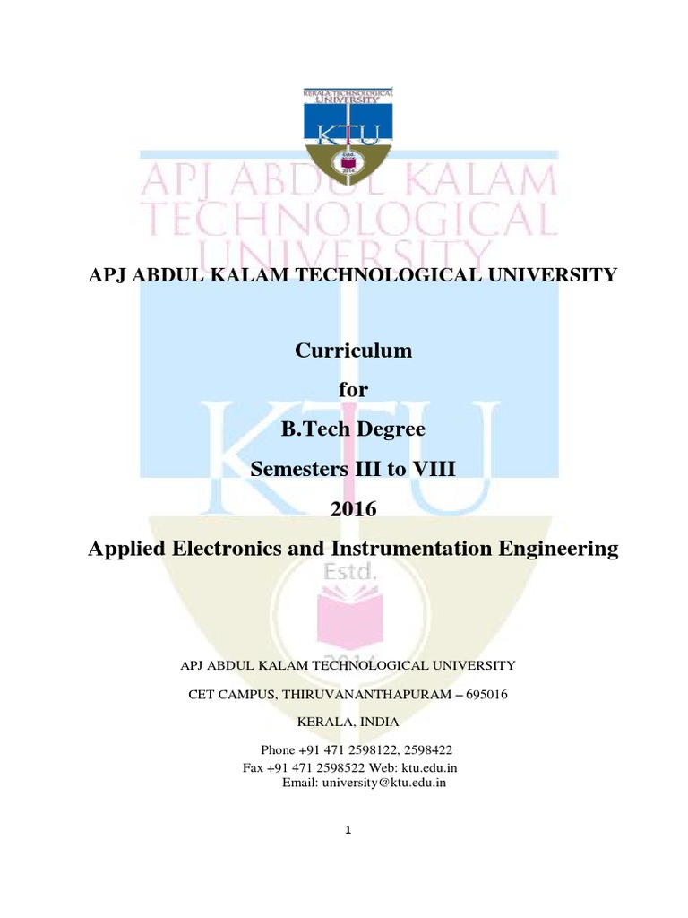 Applied Electronics and Instrumentation Engineering | PDF ...