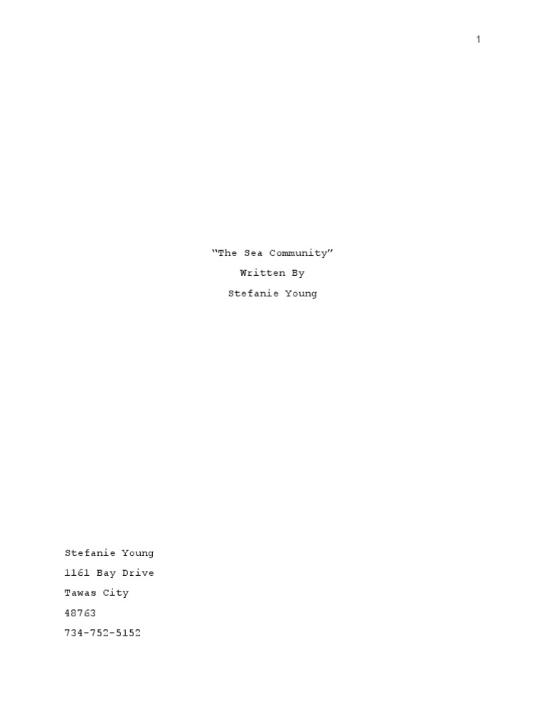 Stefanie Young - Screenplay Final Draft | PDF | Nature | Leisure
