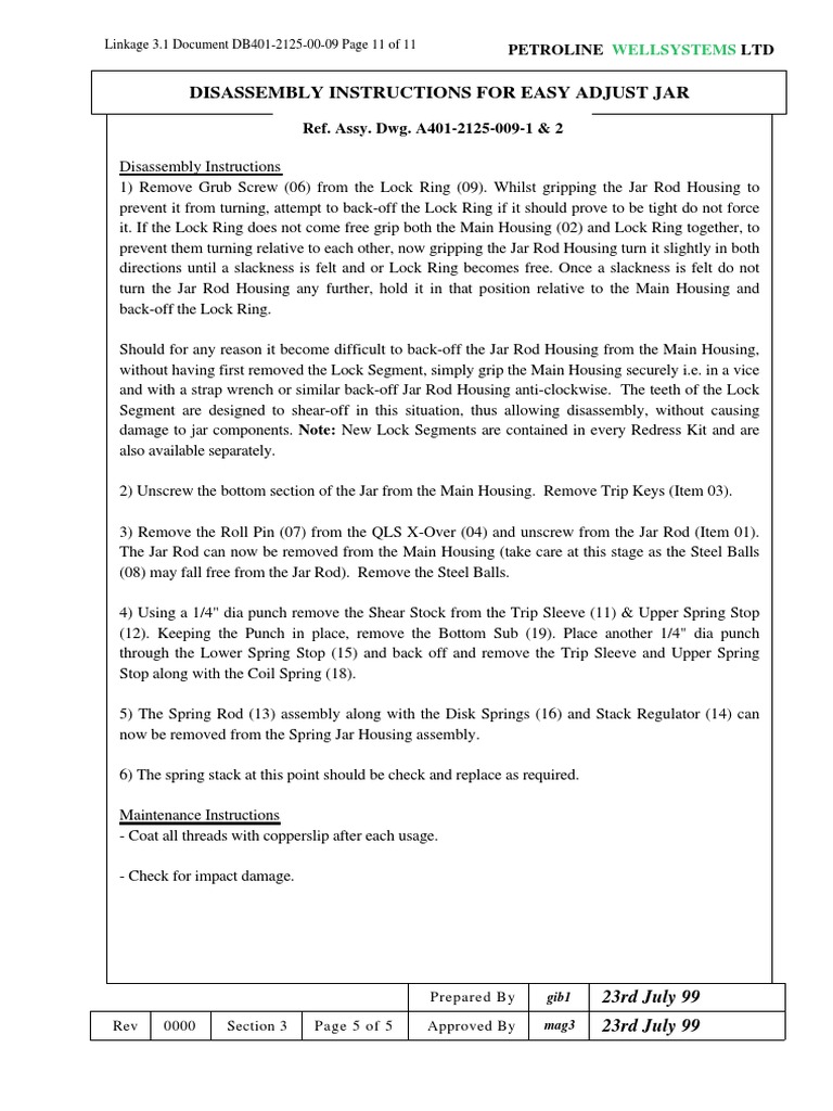 Petroline Easy Adjust Jar | PDF | Lock (Security Device) | Screw