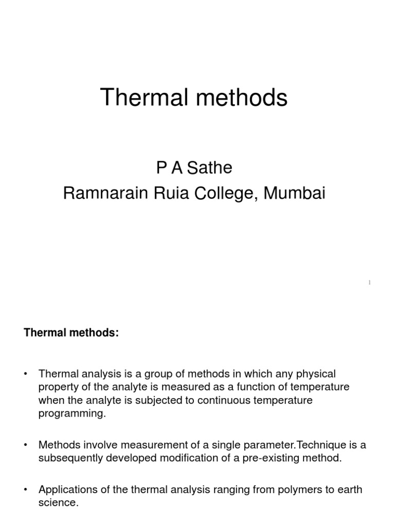 Thermal Methods of Analysis | PDF | Thermogravimetric Analysis ...