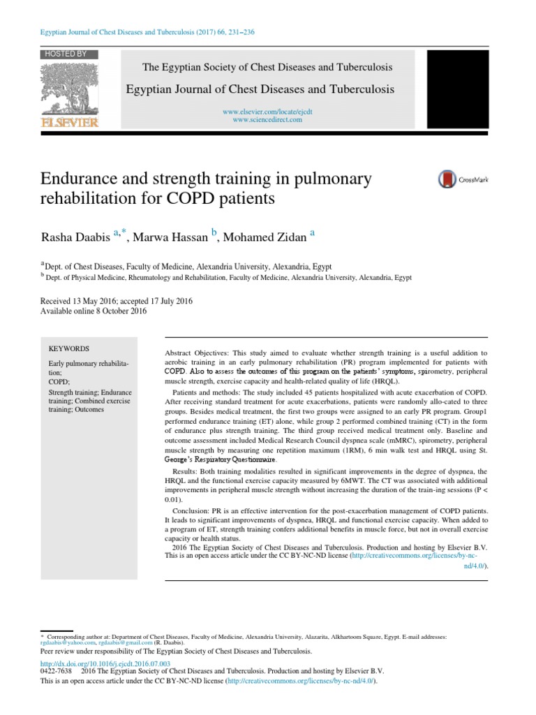 Endurance and Strength Training in Pulmonary Rehabilitation For COPD ...