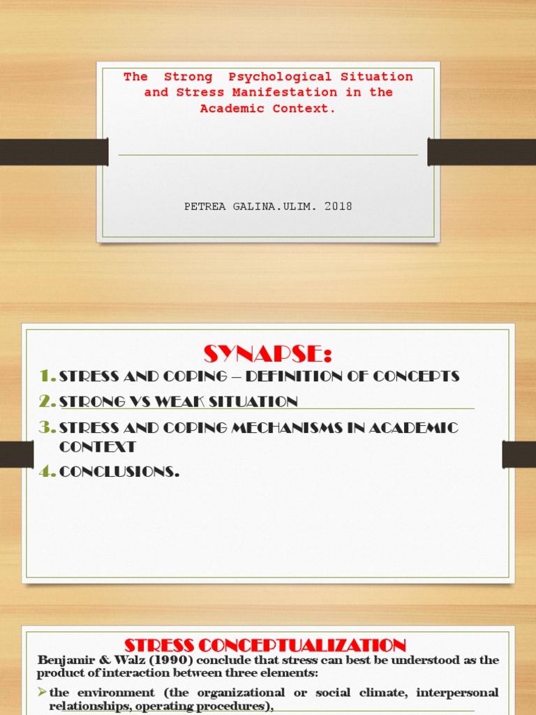 Strong Situation | PDF | Coping (Psychology) | Stress (Biology)